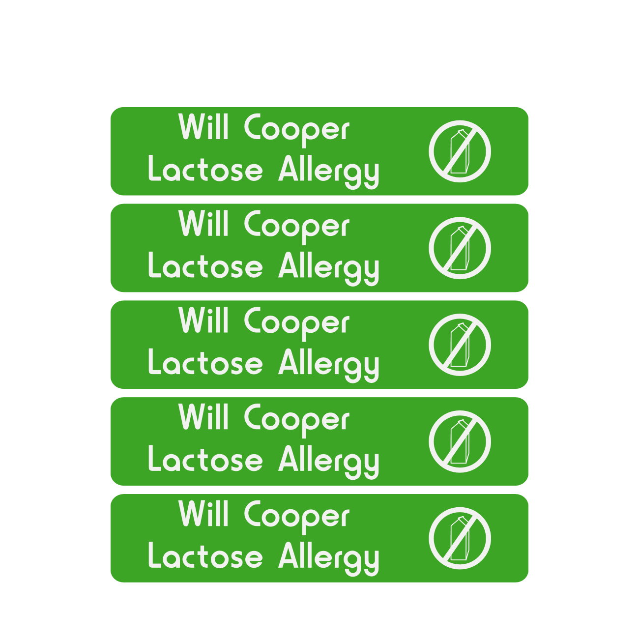 Lactose Allergy Name Label Pack – Brilliant Labels